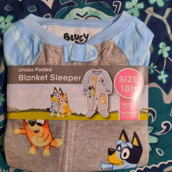 Bluey | Pajamas | Bluey Healer Family Toddler Baby Blanket Sleeper ...